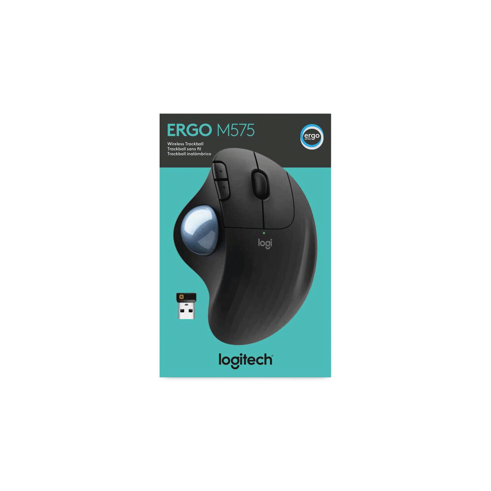 Mouse Logitech Trackball Ergo M575 Sem Fio Bluetooth Black - Fujioka Distribuidor