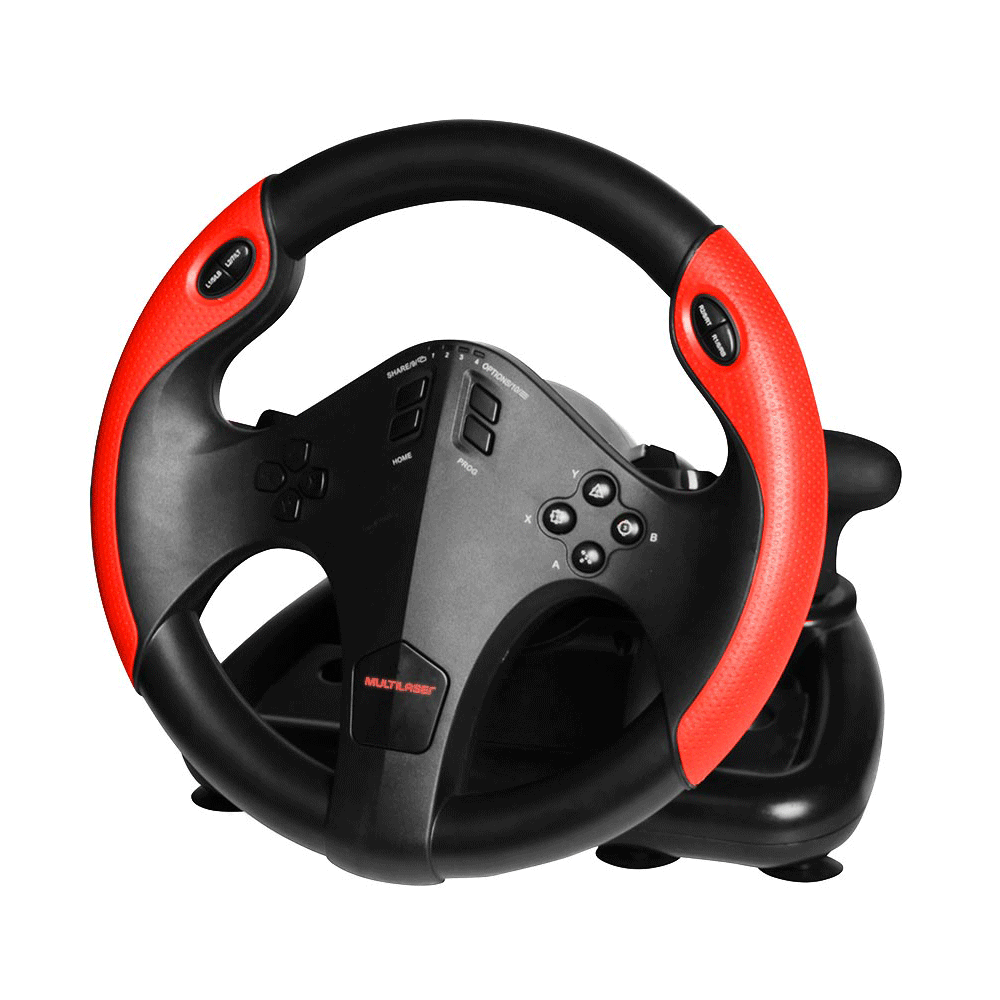 Volante Gamer Com Marcha e Pedal Multilaser JS087 - Multiplataforma ...