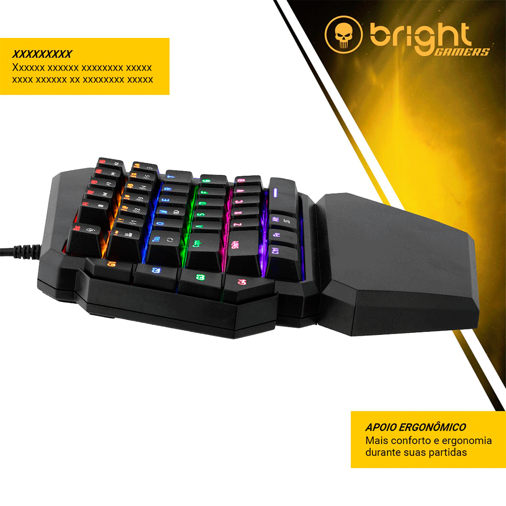 Teclado Bright Mecânico One Hand Gamer - GTC563 Preto - Fujioka ...
