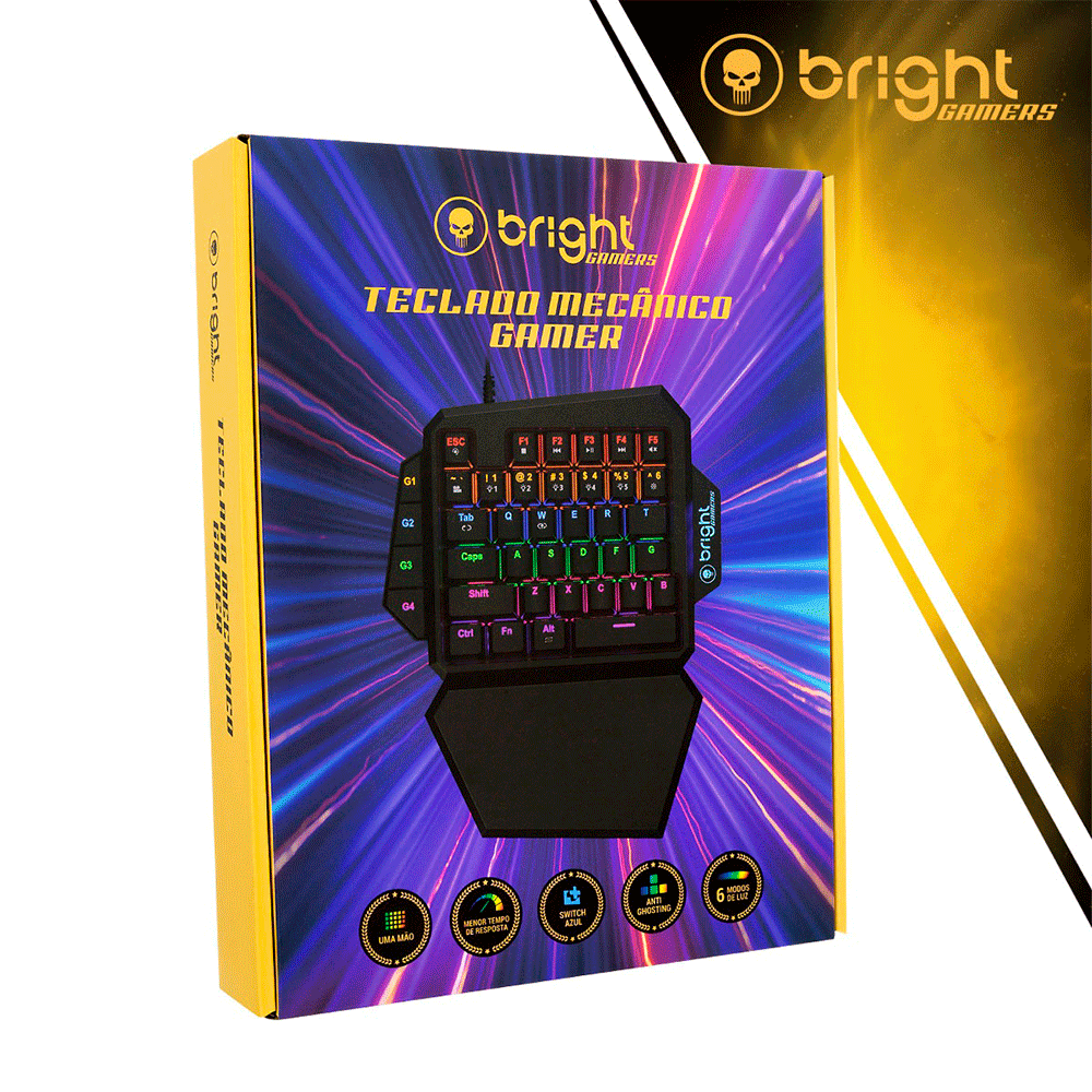 Teclado Bright Mecânico One Hand Gamer - GTC563 Preto - Fujioka ...