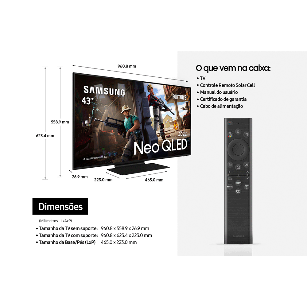 Samsung Smart Gaming TV 43" Neo QLED 4K, Mini Led, Bivolt | Preto Titan ...