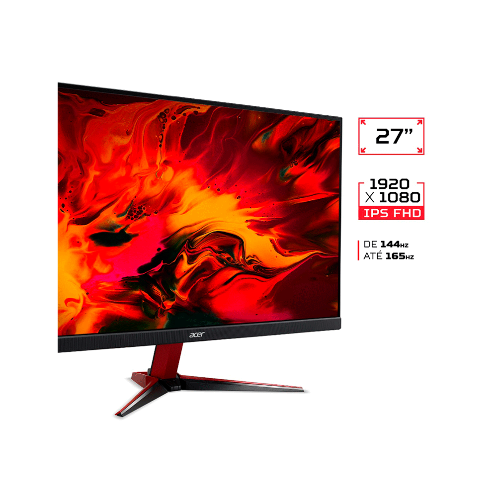 Monitor Gamer Acer 27" FHD, 0,5ms, 165Hz, Zeroframe, HDMI, VGA - VG272 ...