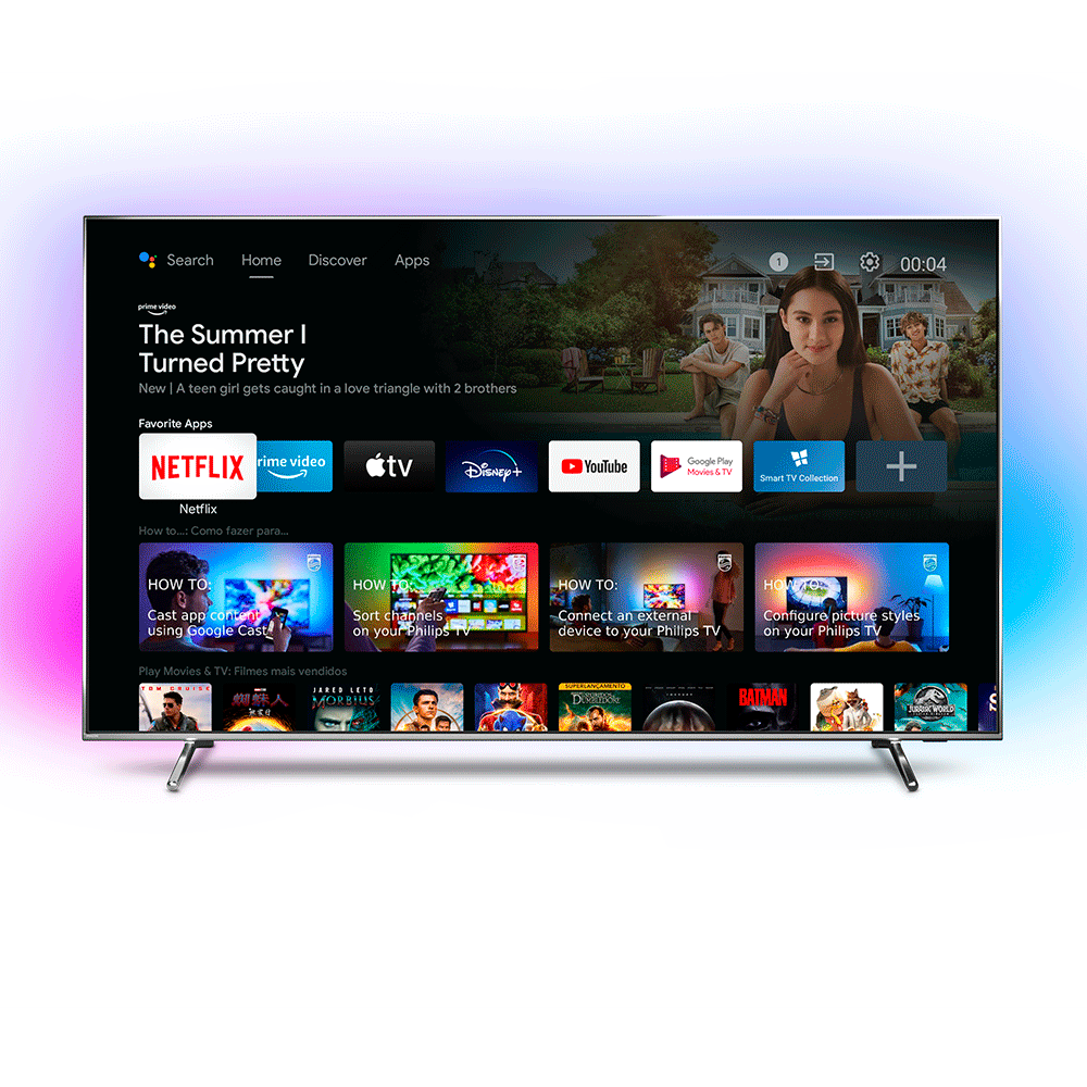 Smart TV Philips 65" 4K UHD LED 65PUG8807/78, Ambilight, Dolby Vision ...