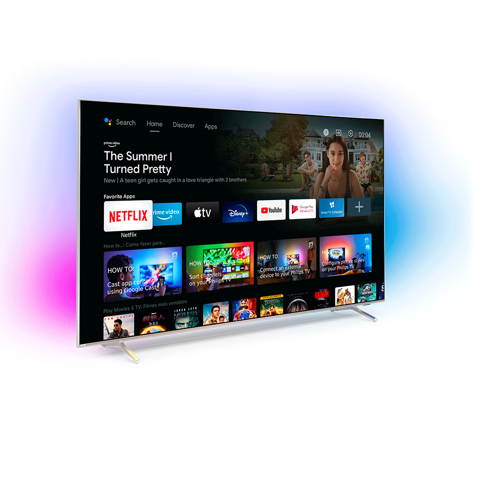 Smart TV Philips 65" 4K UHD LED 65PUG8807/78, Ambilight, Dolby Vision ...