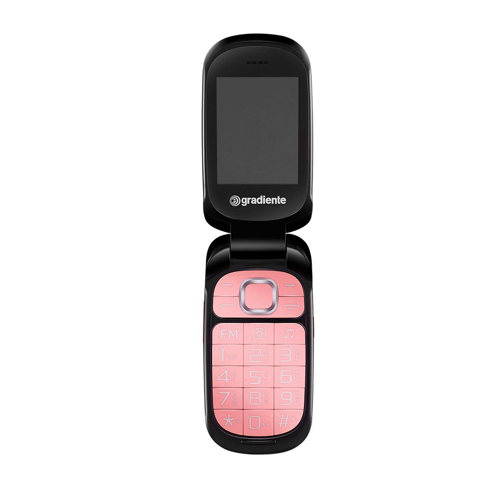 Celular Gradiente Flip Neo S105A, Dual Chip, Rádio FM, MP3 | Preto / Rosa Artigo: 279040 ...