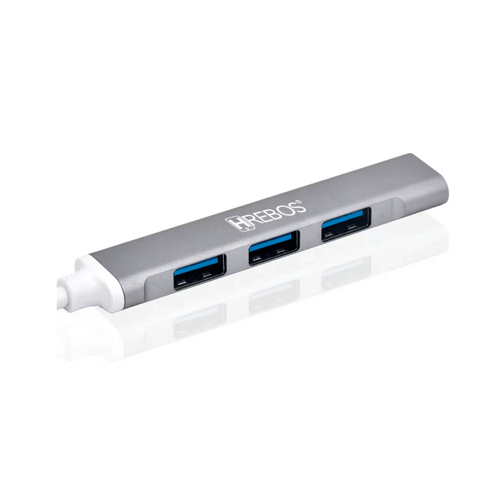 Hub Hrebos USB, 4 Portas 3.0 - HS-272 | Prata/Branco Artigo: 582568 ...