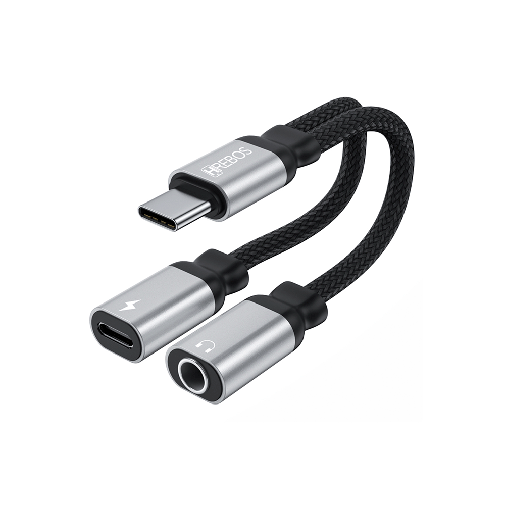 Adaptador Hrebos USB-C Para USB-C + Fone P2 - HS-229 | Prata/Preto ...