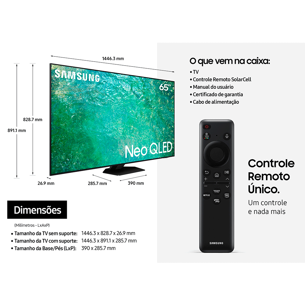 Samsung Smart TV 65" Neo QLED 4K 65QN85C, Mini LED, Processador com IA ...