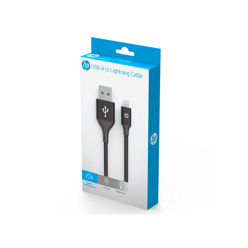 Cabo USB-A para Lightning HP DHC-MF100-2M, Preto | 2 Metros - Fujioka ...