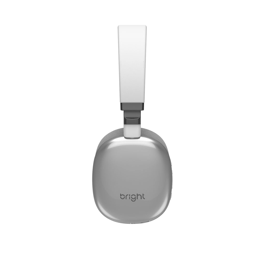 Headphone Bright Pilot, Bluetooth, com Microfone FN587 | Branco/Prata - Fujioka Distribuidor