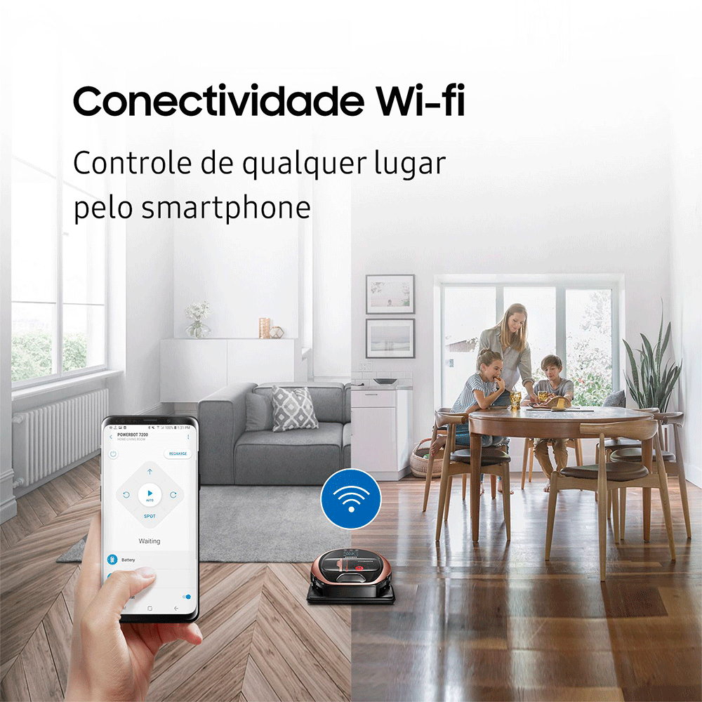 Robô Aspirador Samsung Powerbot, 130W, Cyclone Force - VR20R7250WD/AZ ...