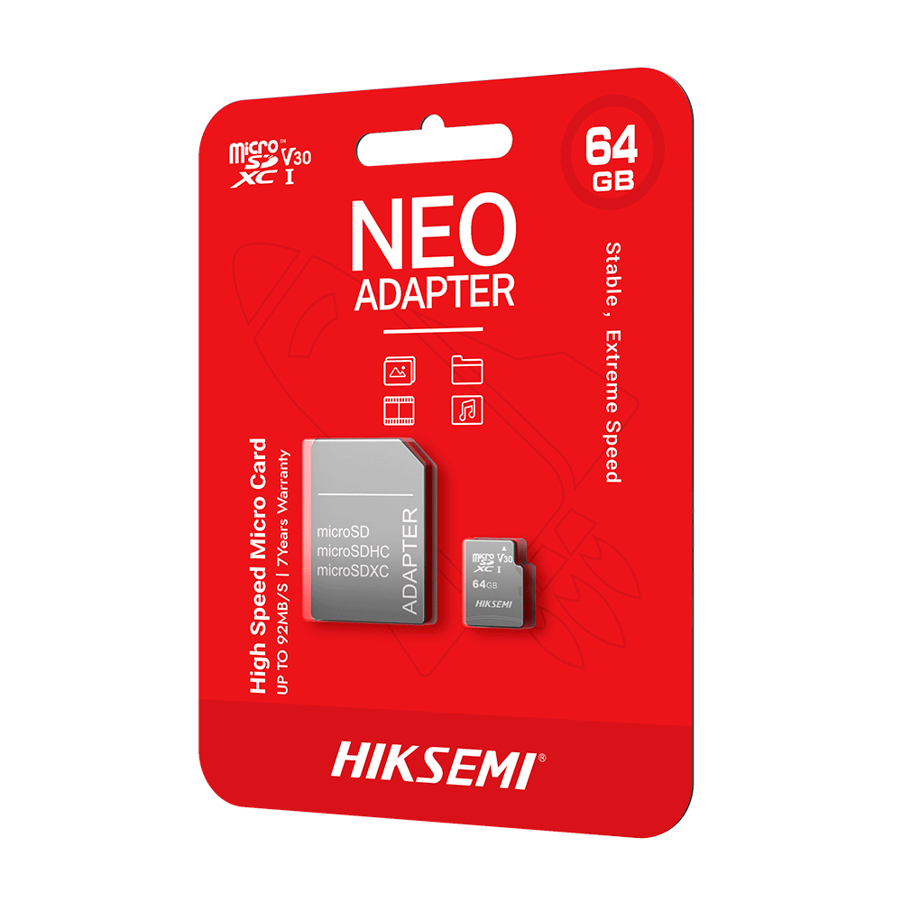 Cartão de Memória Hiksemi NEO MicroSDHC/MicroSDXC Classe 10 UHS-I Até 30 MB/s | 64GB - Fujioka ...