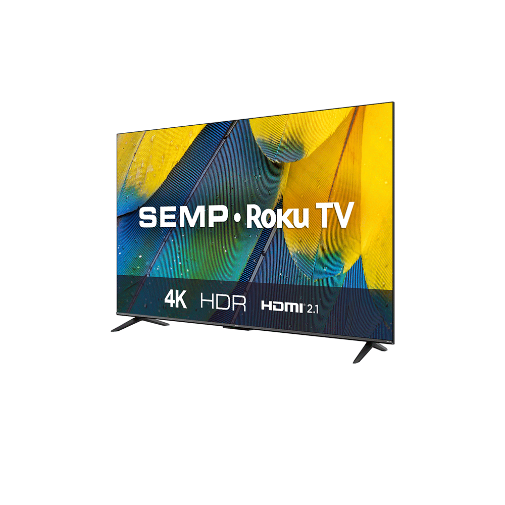 Smart TV LED 55" 4K UHD SEMP 55RK8600, Roku TV com Wi-Fi Dual Dand ...