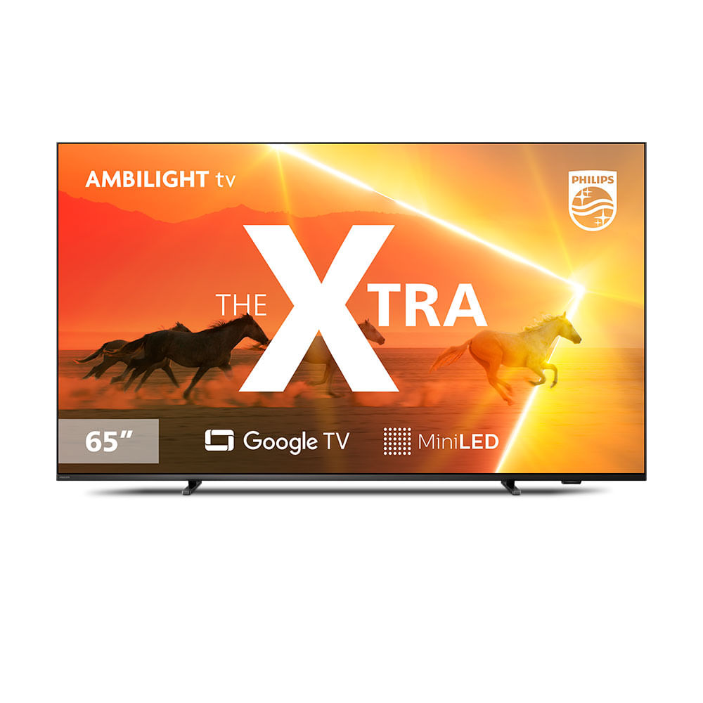 Smart TV Philips 65" The Xtra Ambilight Mini LED 4K UHD, Google TV, Sem ...