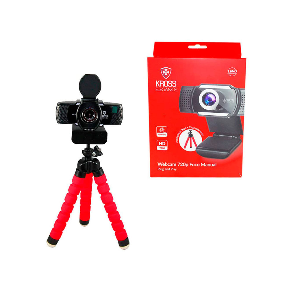 Webcam HD Kross Elegance, 720P - KE-WBM720P Artigo: 582871 - Fujioka Distribuidor