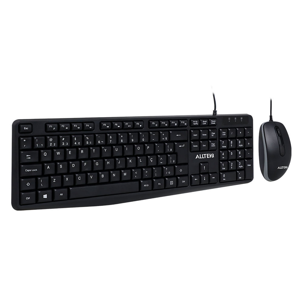 Combo Alltek Teclado e Mouse USB, Com fio - ATK-C010 | Preto Artigo: 582863 - Fujioka Distribuidor