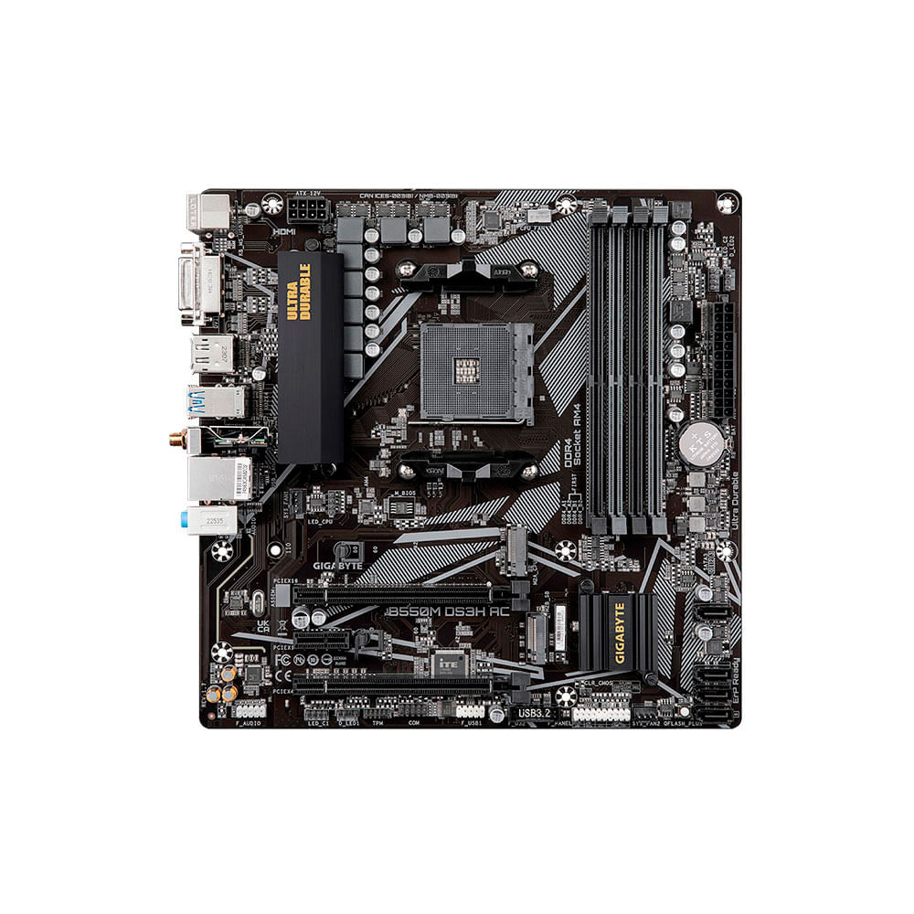 Placa Mãe Gigabyte B550M DS3H (Rev 1.7), AMD AM4, Micro ATX | DDR4 ...