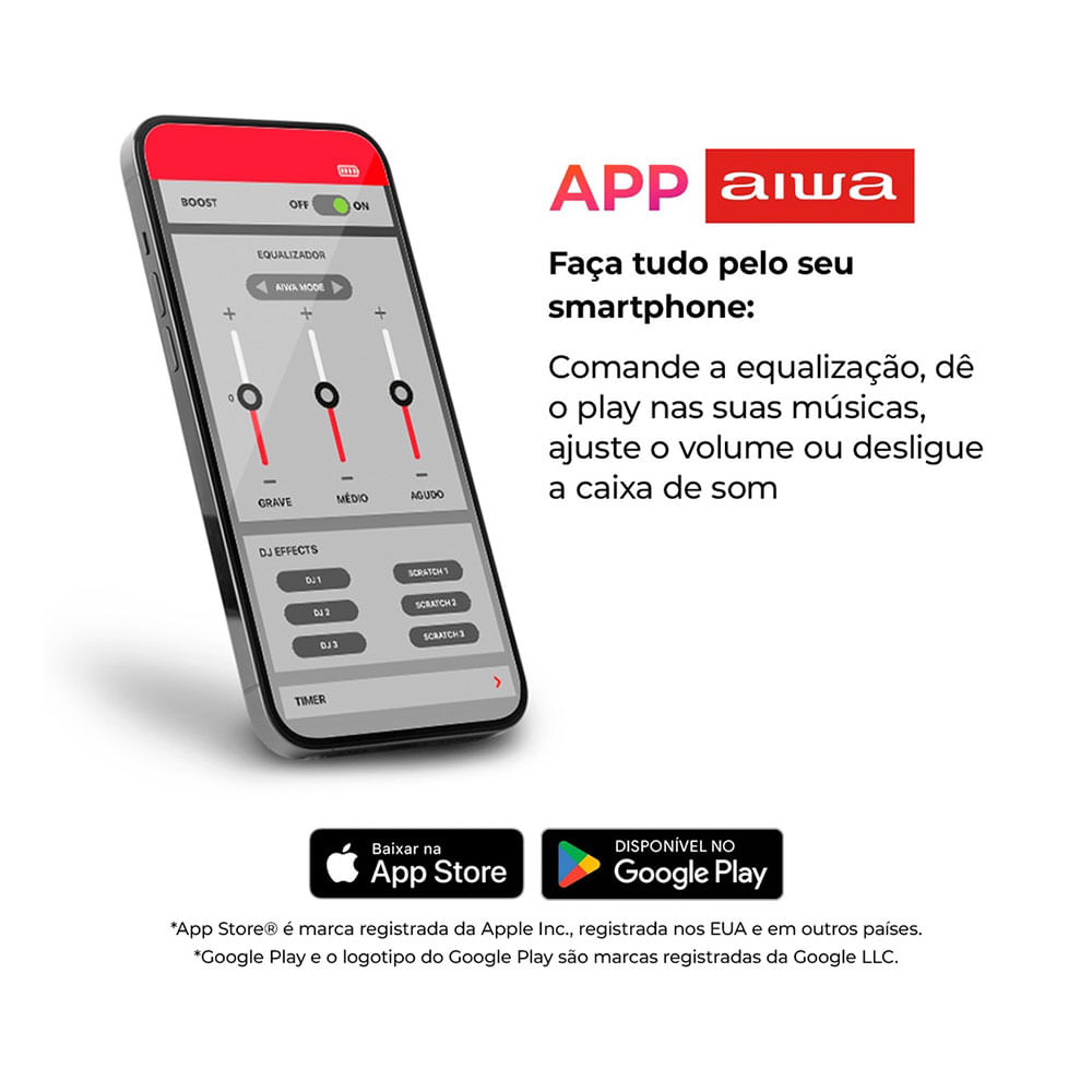 Caixa de Som AIWA Speaker, 15W, Bluetooth IPX4, RGB - AWS-SP-03-B Azul ...