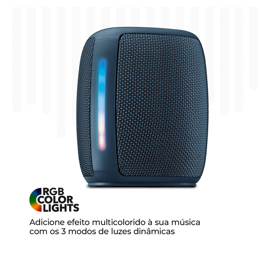 Caixa de Som AIWA Speaker, 15W, Bluetooth IPX4, RGB - AWS-SP-03-B Azul ...