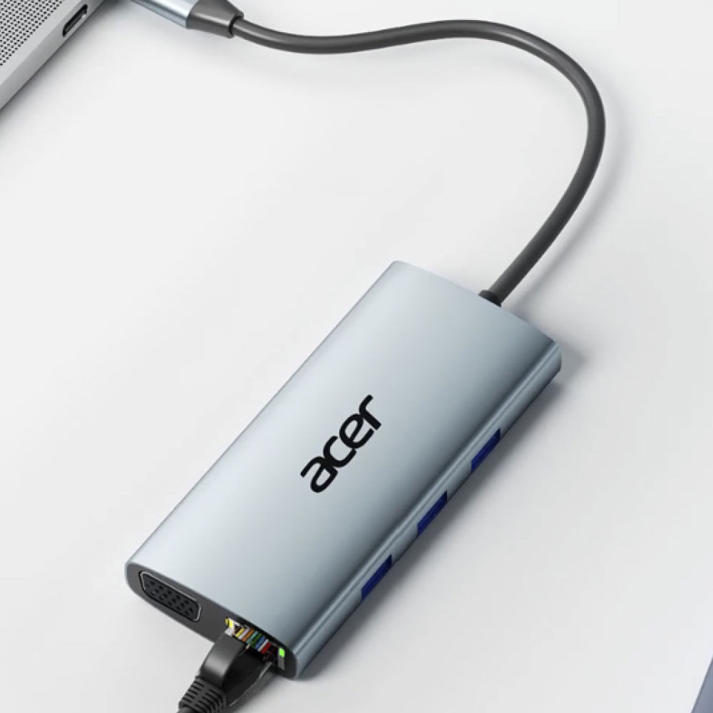 Adaptador ACER USB-C/HDMI/VGA/RJ45/PD ODK390, para carregamento e ...